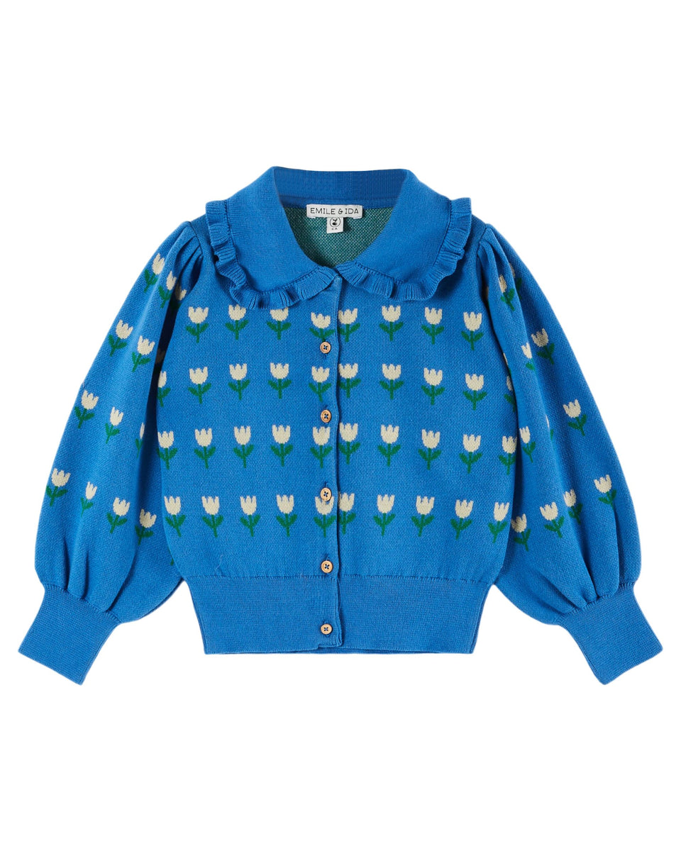 Emile et Ida, Flower Cardigan in Lagoon – CouCou